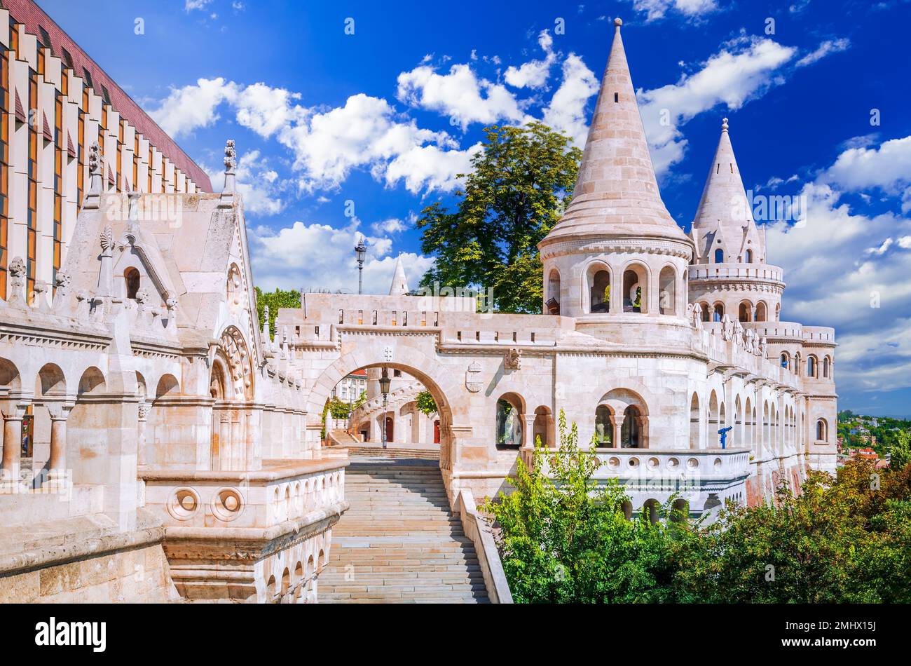 Budapest, Hungary - Scenic Fishermen Bastion on top of Buda Hill ...