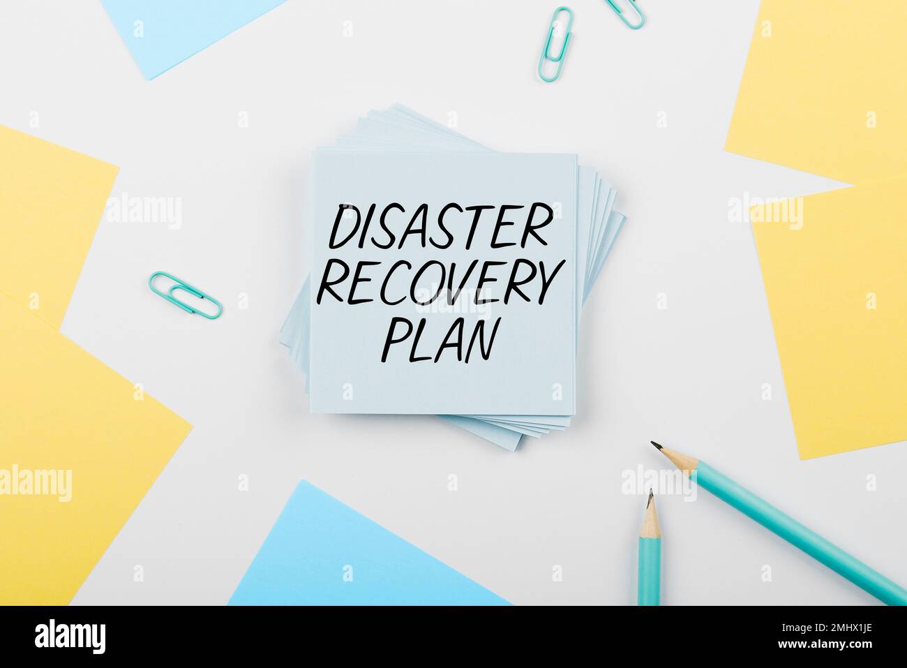 Hand writing sign Disaster Recovery Plan. Word Written on having backup ...