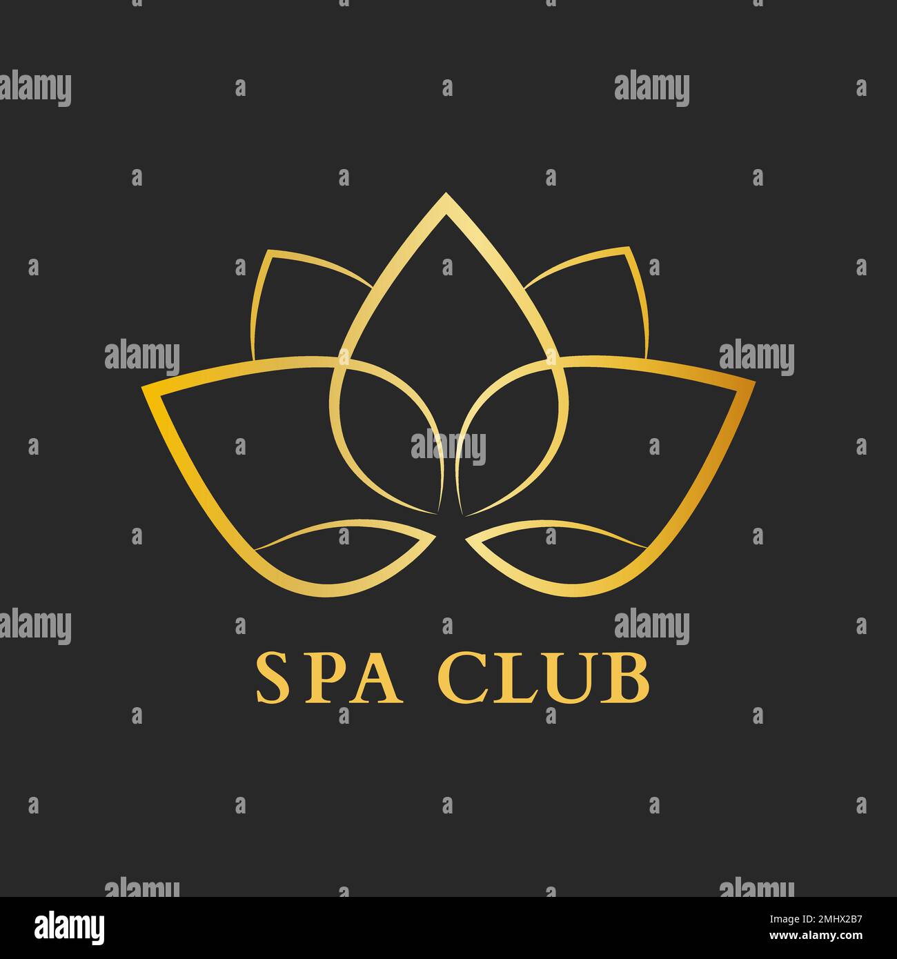 Spa club flower logo template, gold modern design vector Stock Vector ...