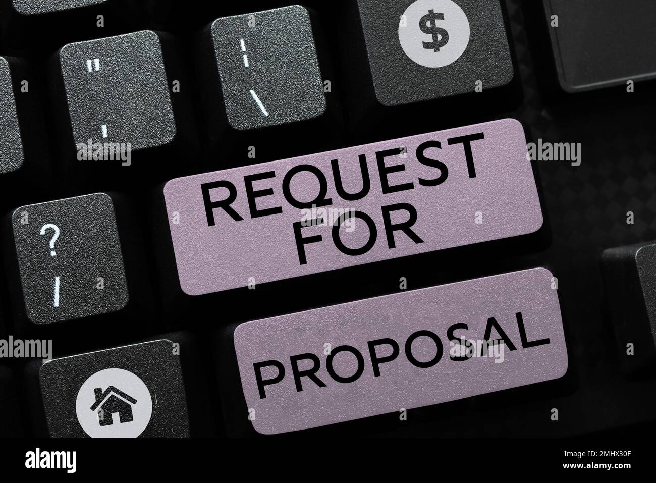 Conceptual caption Request For Proposal. Word Written on document ...