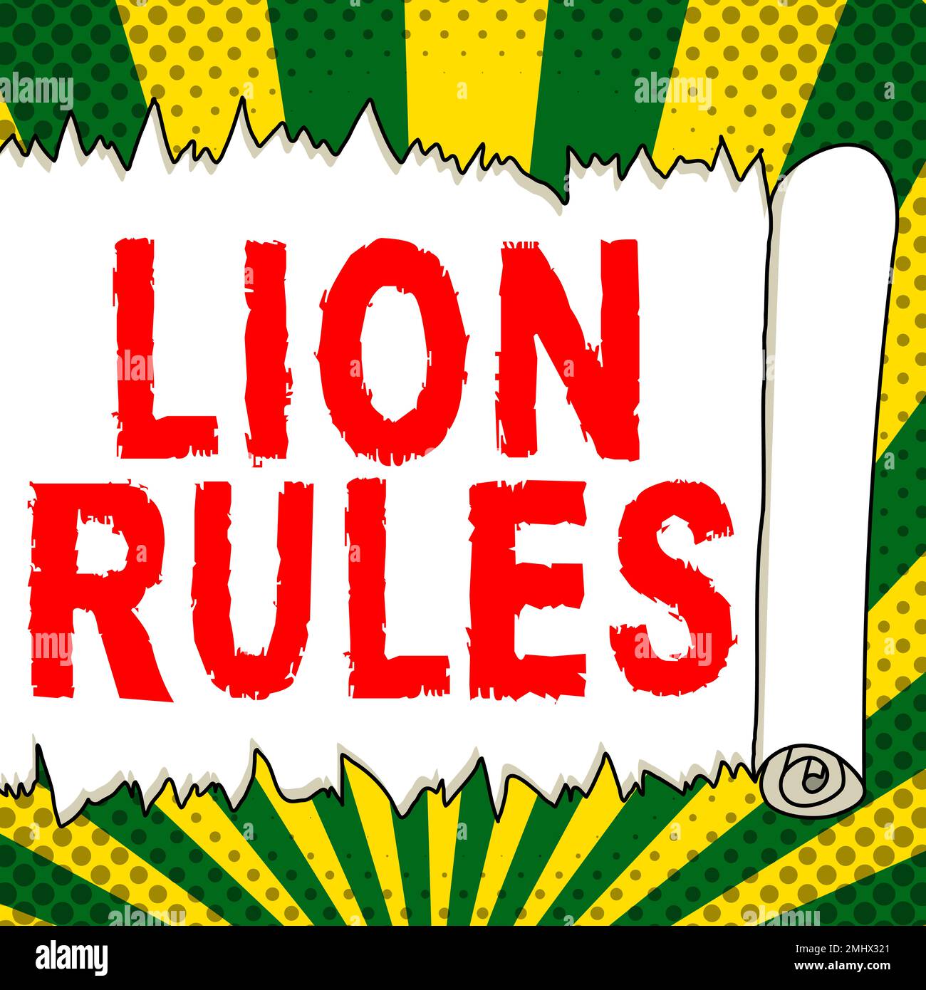 Sign displaying Lion Rules. Business concept epitome of strength power ...