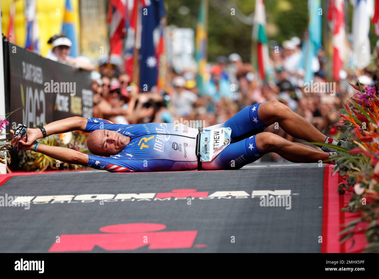 After finishing the Ironman World Championship Triathlon, Matthew ...