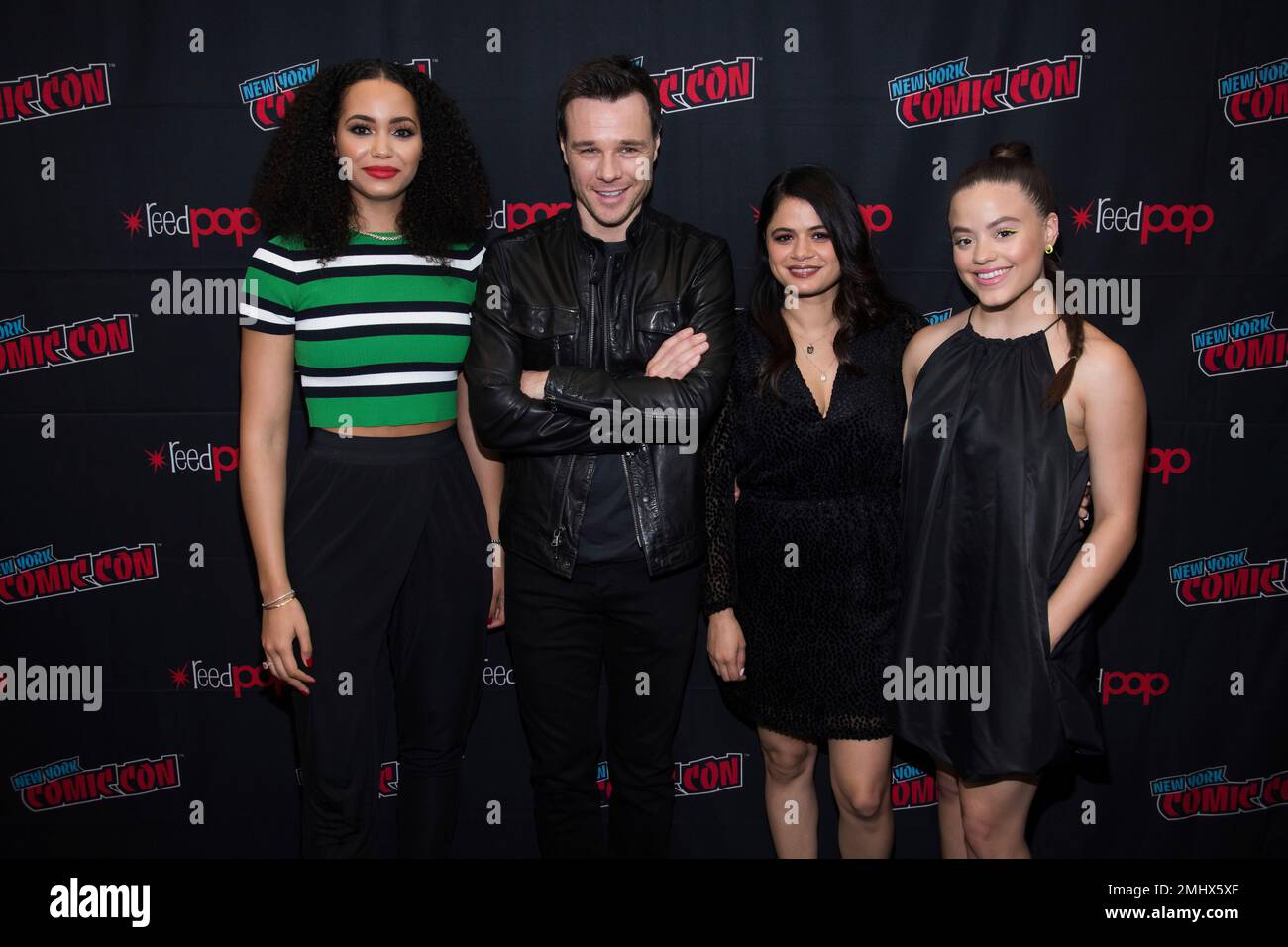 Madeleine Mantock, left, Rupert Evans, Melonie Diaz and Sarah Jeffery ...
