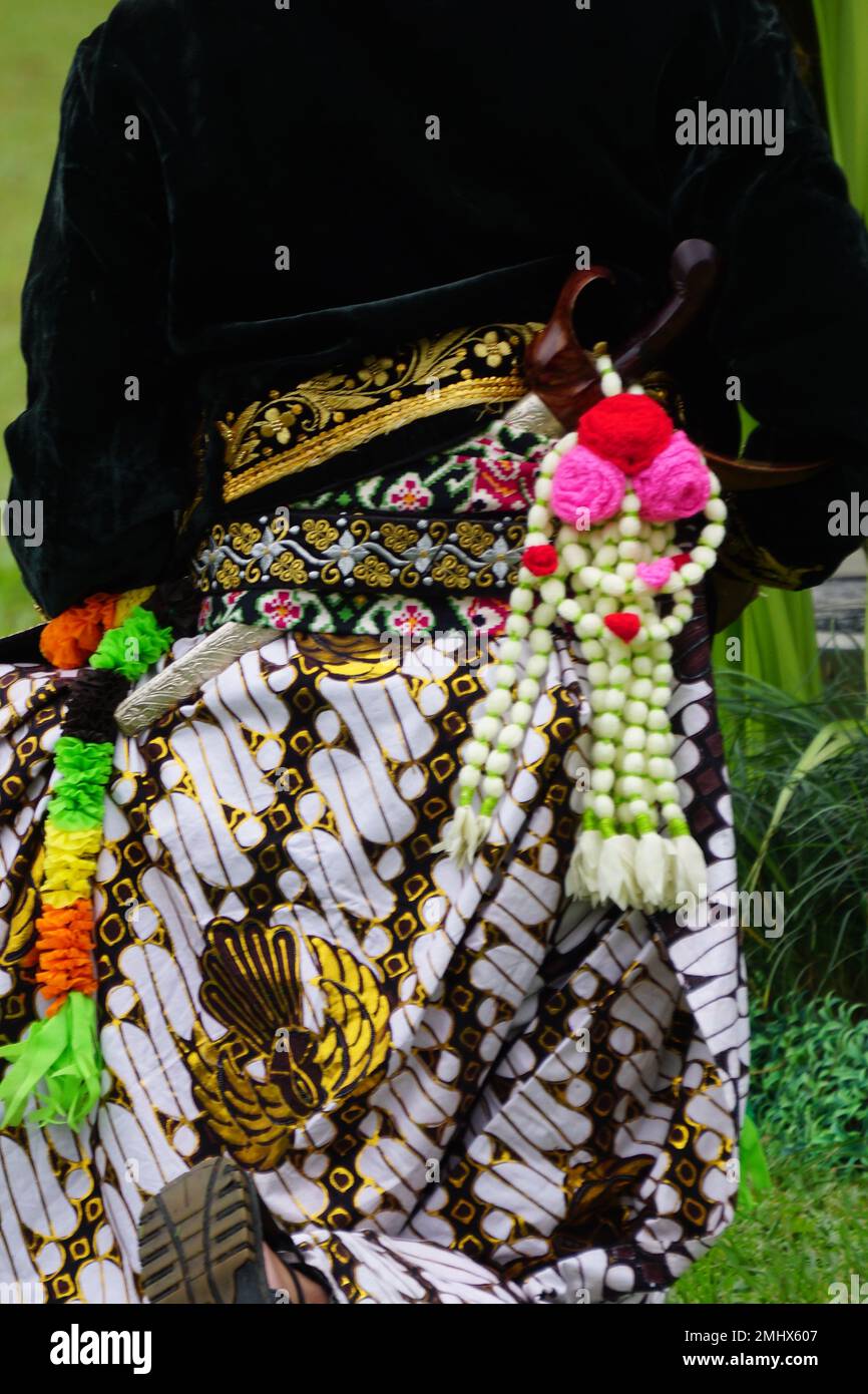 Keris on the back of Javanese. Keris is one of the Indonesian ...