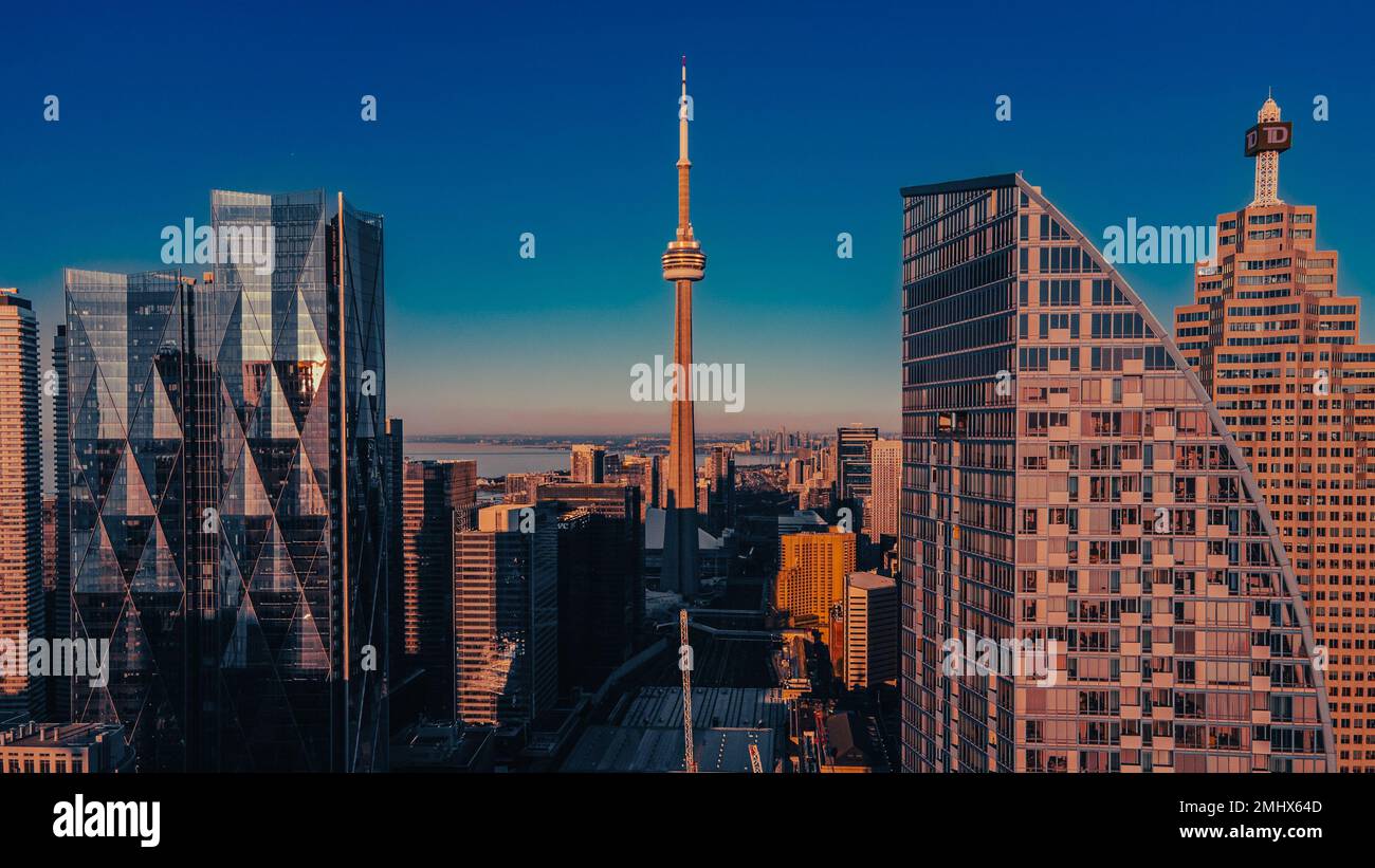 An aerial view of the city buildings in Toronto, Canada Stock Photo - Alamy