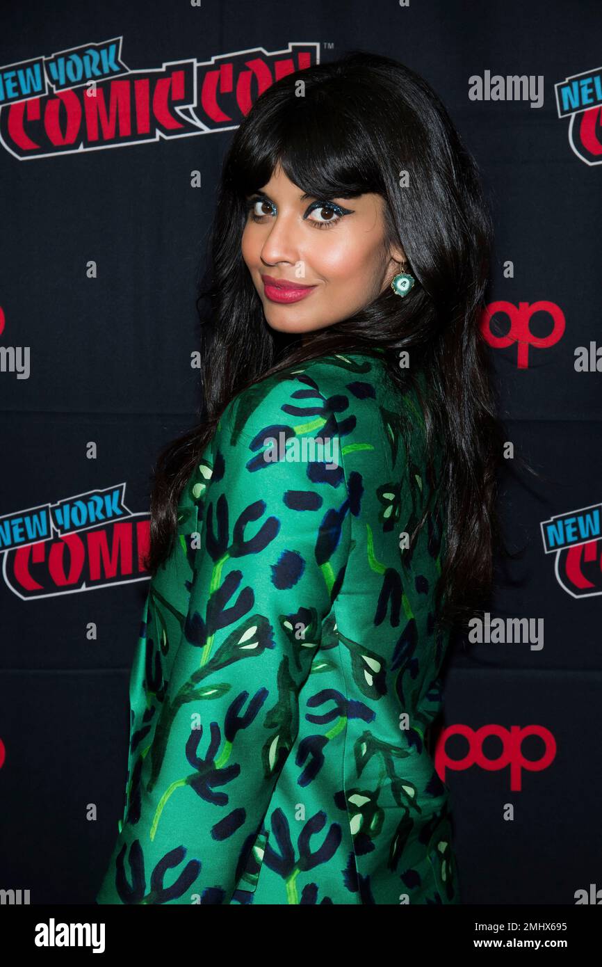 Jameela Jamil attends New York Comic Con to promote TBS's "The Misery ...