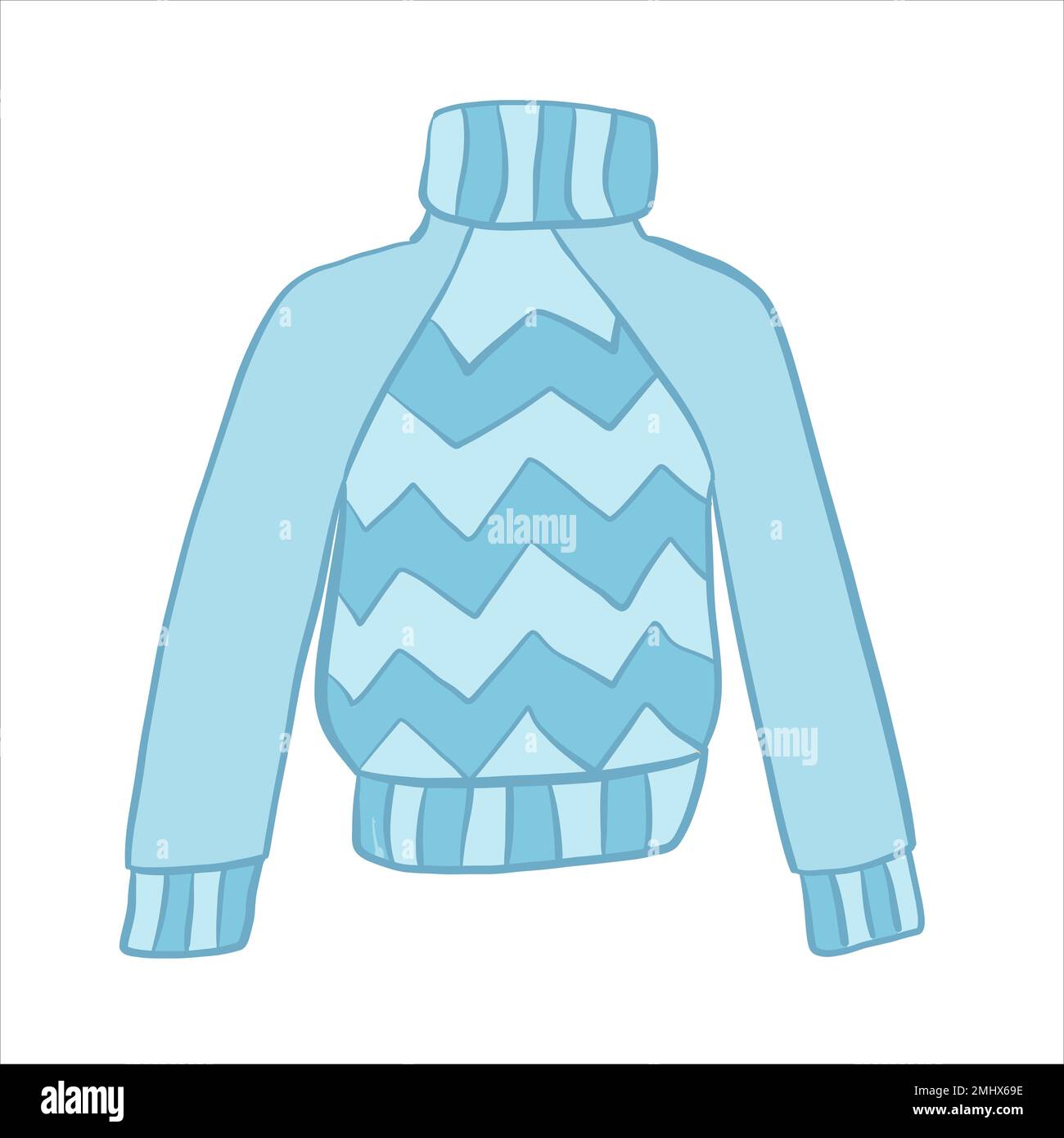 Color vector illustration. Warm knitted winter sweater with patterns ...