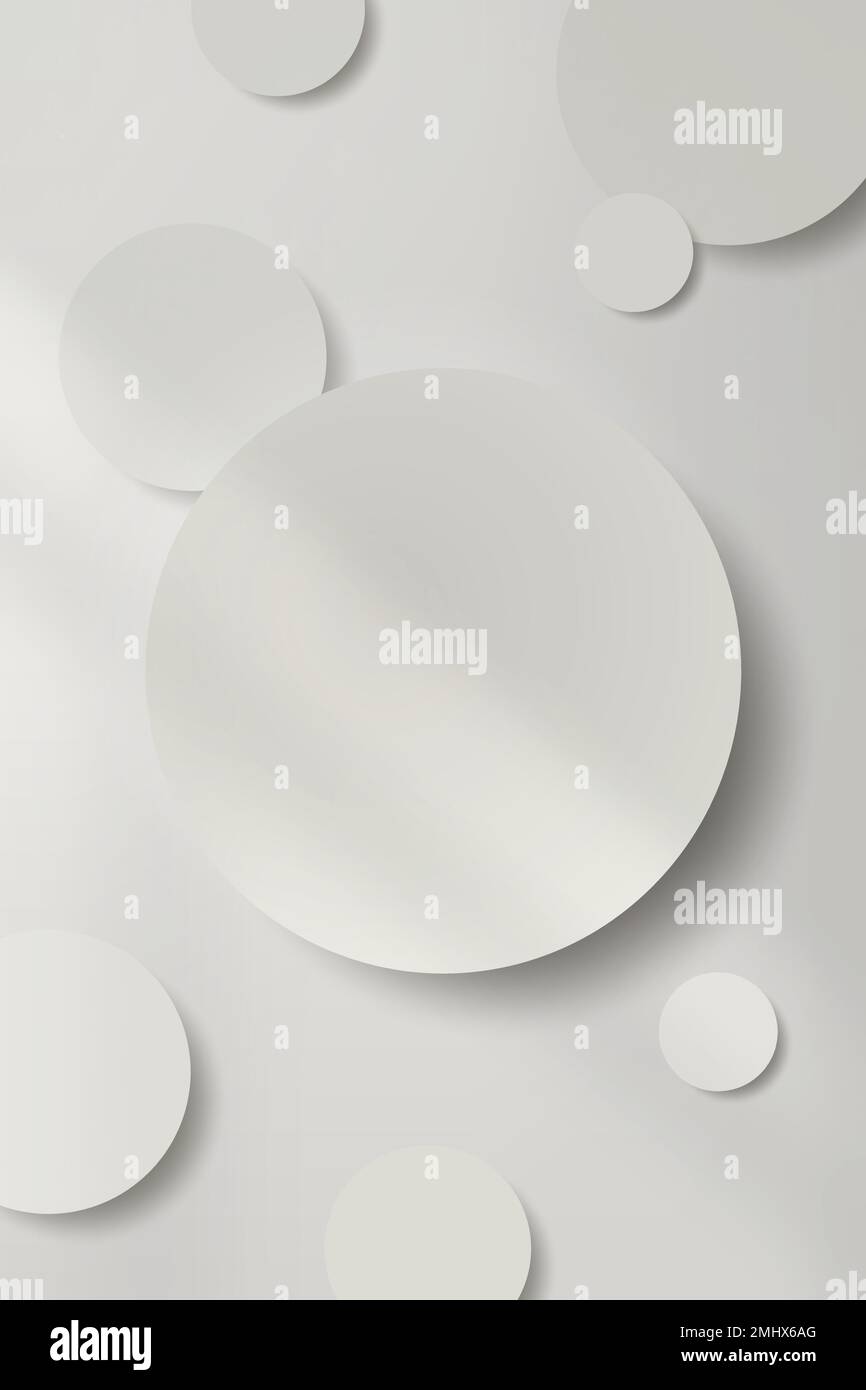 White round paper cut with drop shadow pattern background vector Stock ...