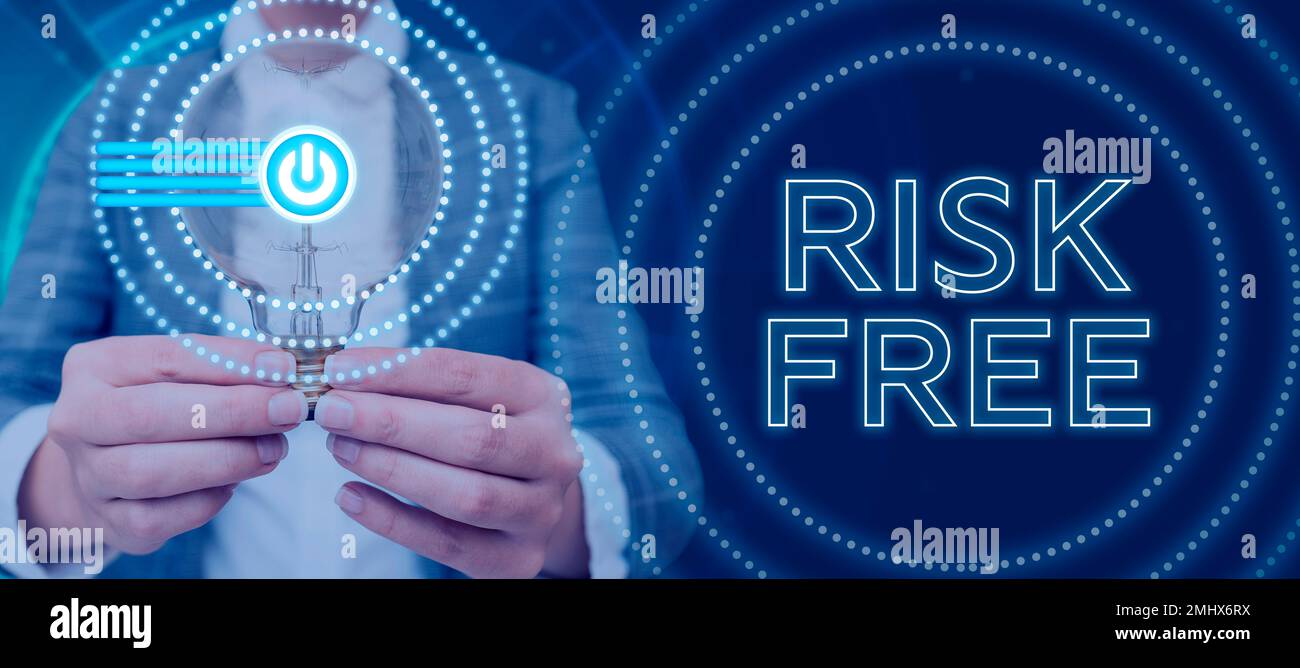 Text caption presenting Risk Free. Word for used to describe something ...