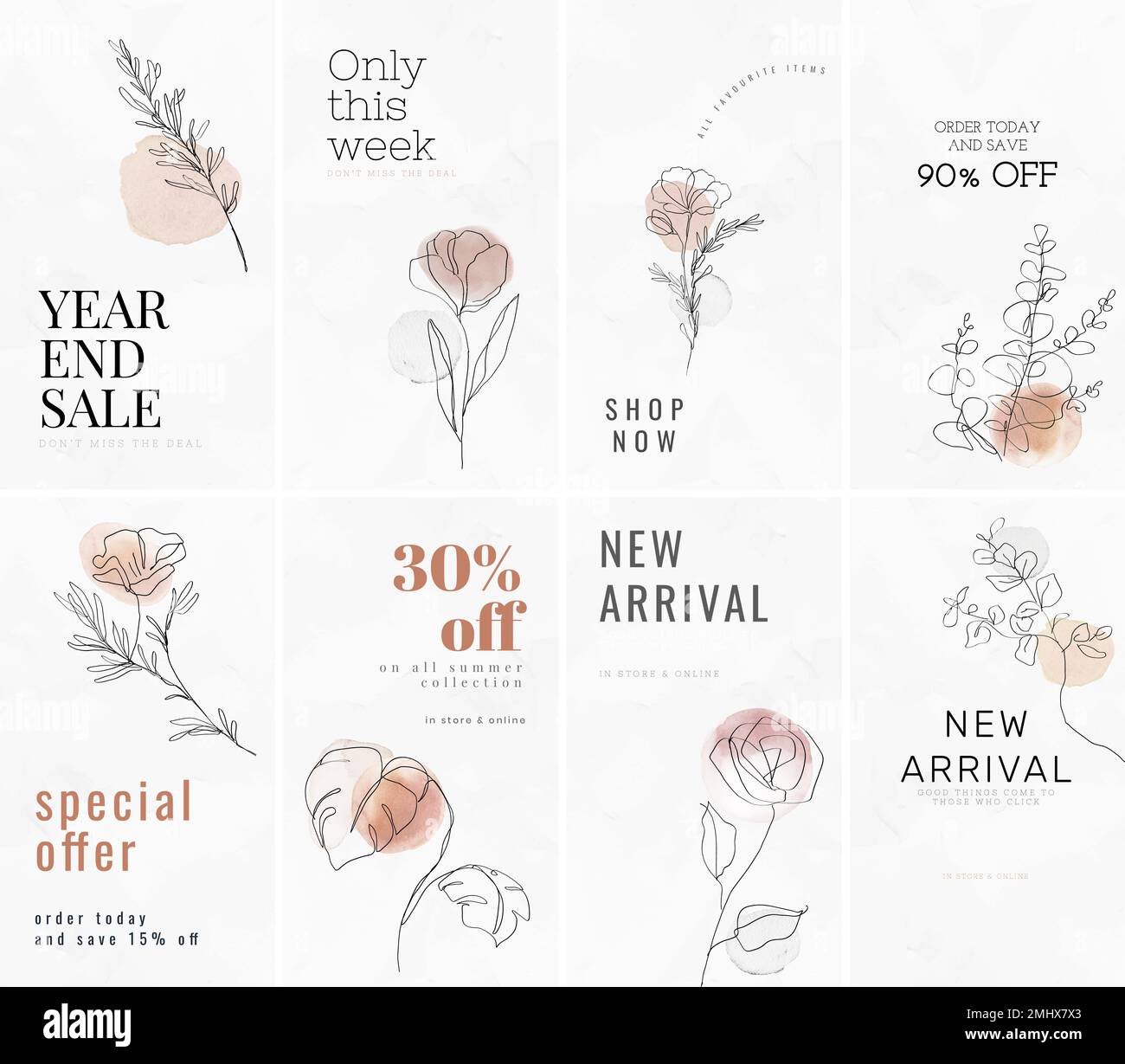 Sale templates vector for online shopping business line art feminine ...