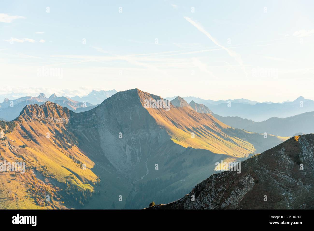 Swiss mountains fall season, Moleson Stock Photo - Alamy