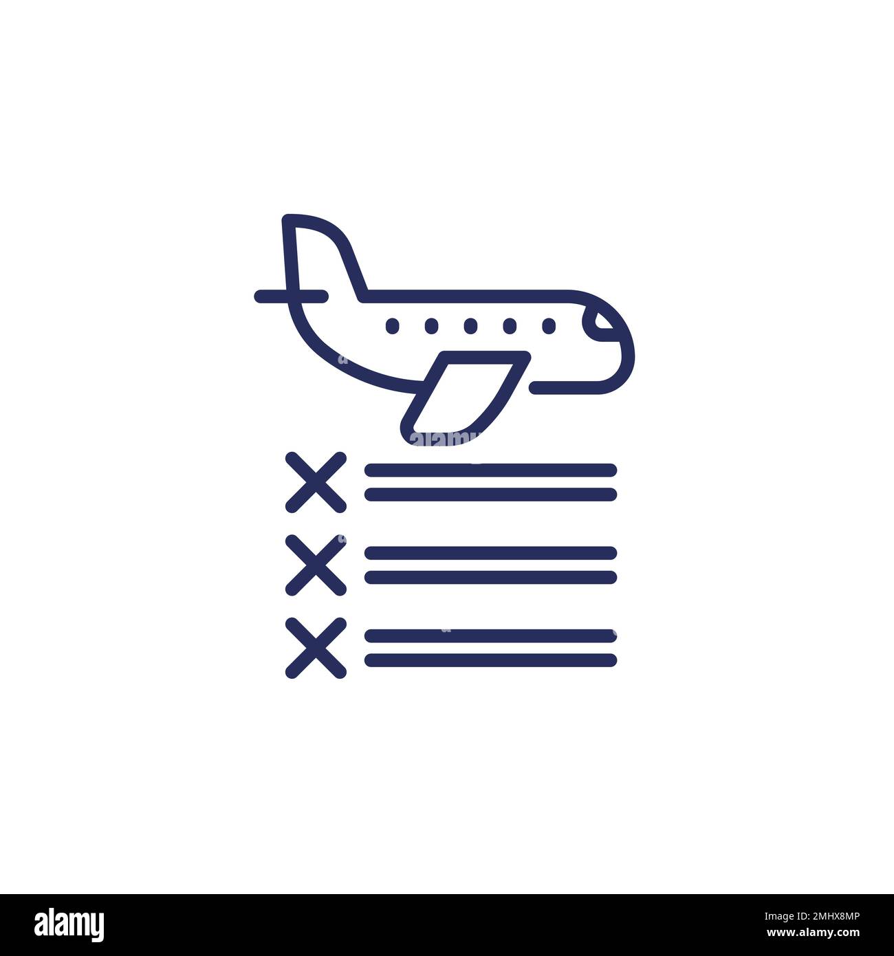 cancelled flights icon, line vector Stock Vector Image & Art - Alamy