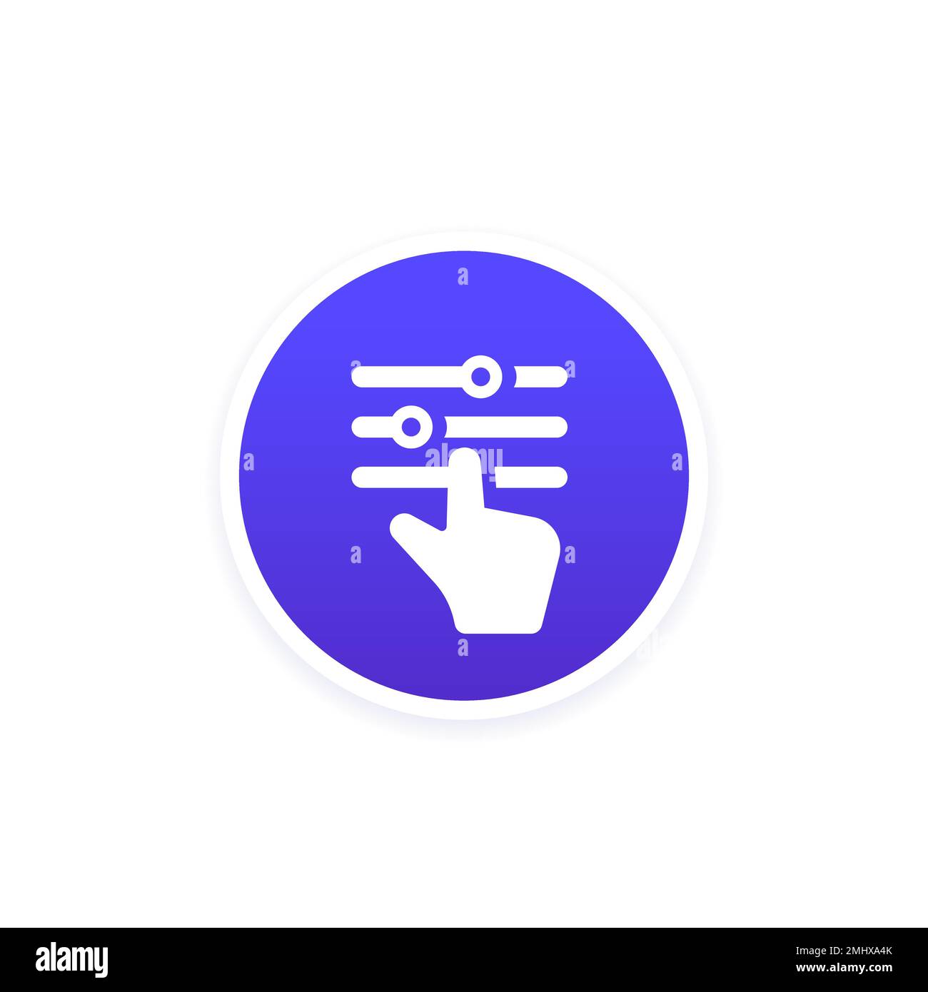 Settings or options icon with hand, vector Stock Vector Image & Art - Alamy
