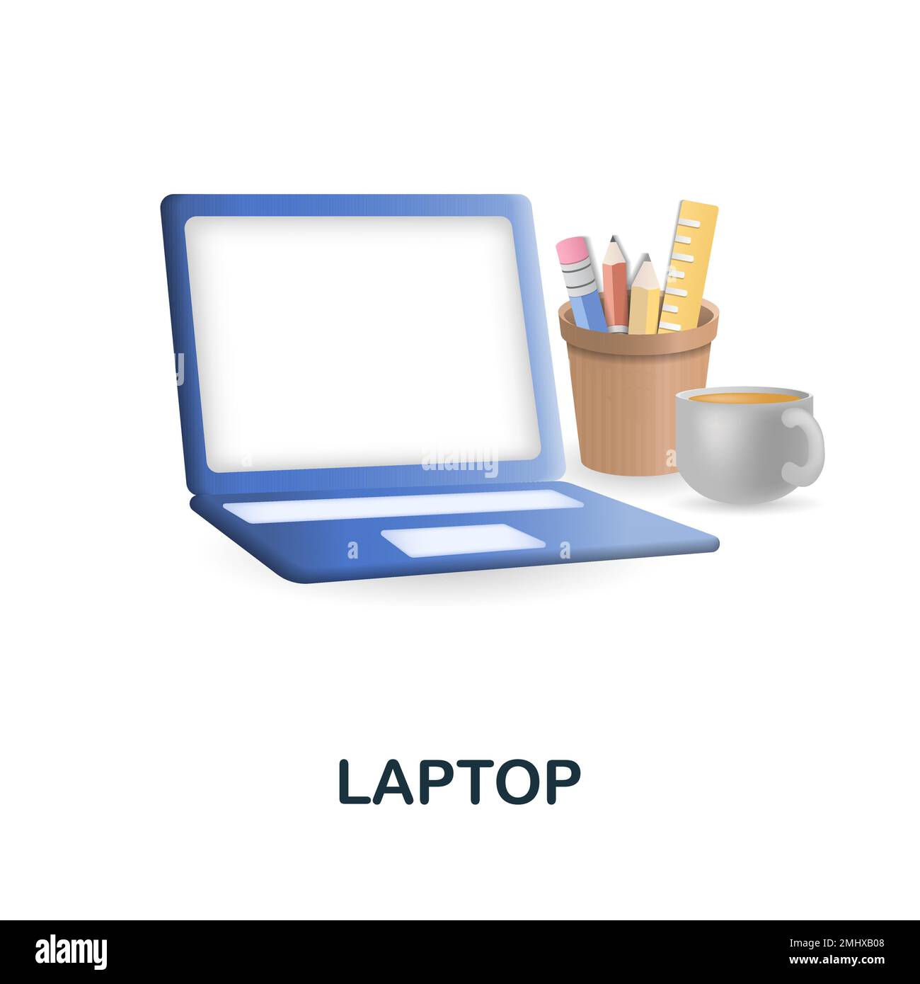 Laptop icon. 3d illustration from work place collection. Creative ...