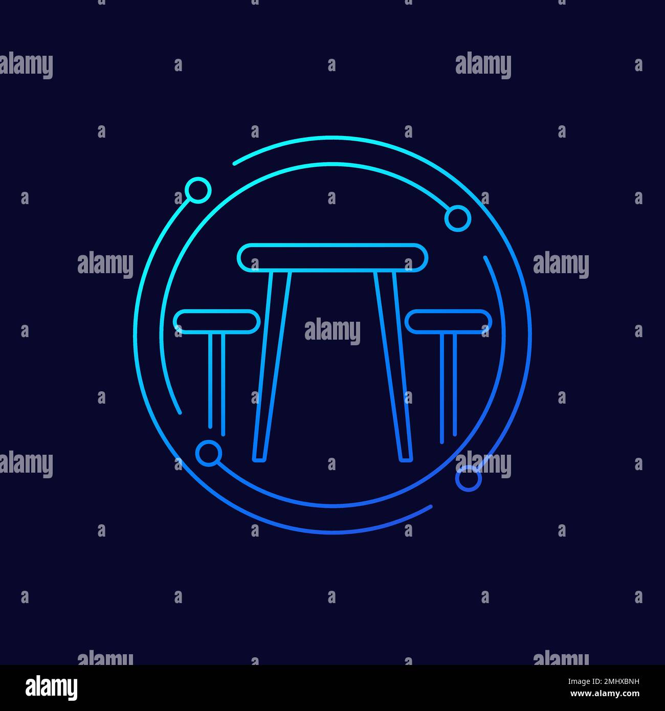 dining table and chairs icon, linear design Stock Vector Image & Art ...