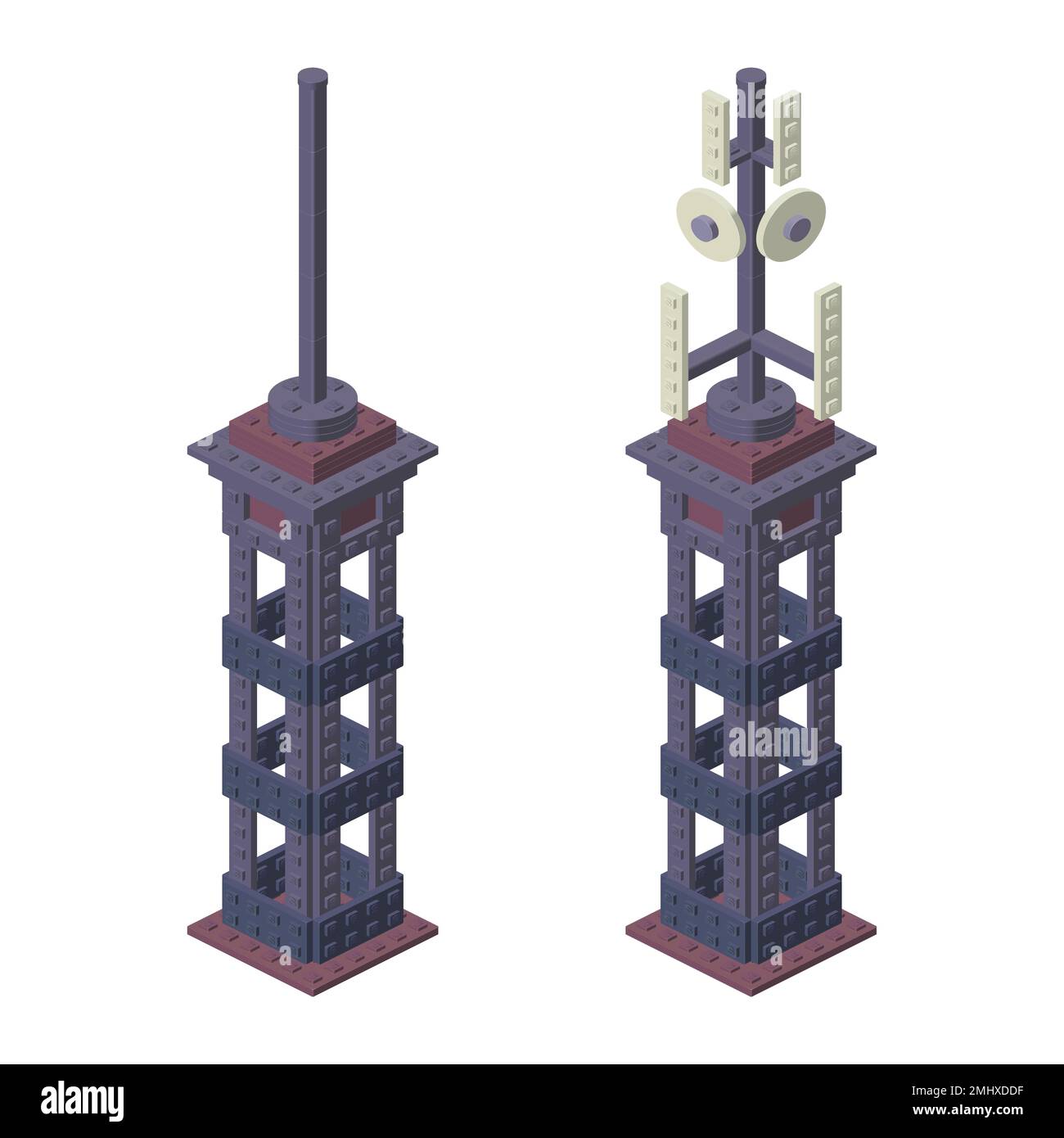 Isometric mobile communication tower on white. Vector illustration Stock Vector Image & Art - Alamy