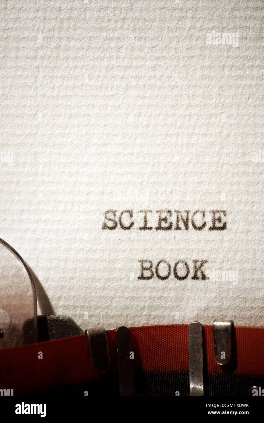 Science book text written with a typewriter Stock Photo - Alamy