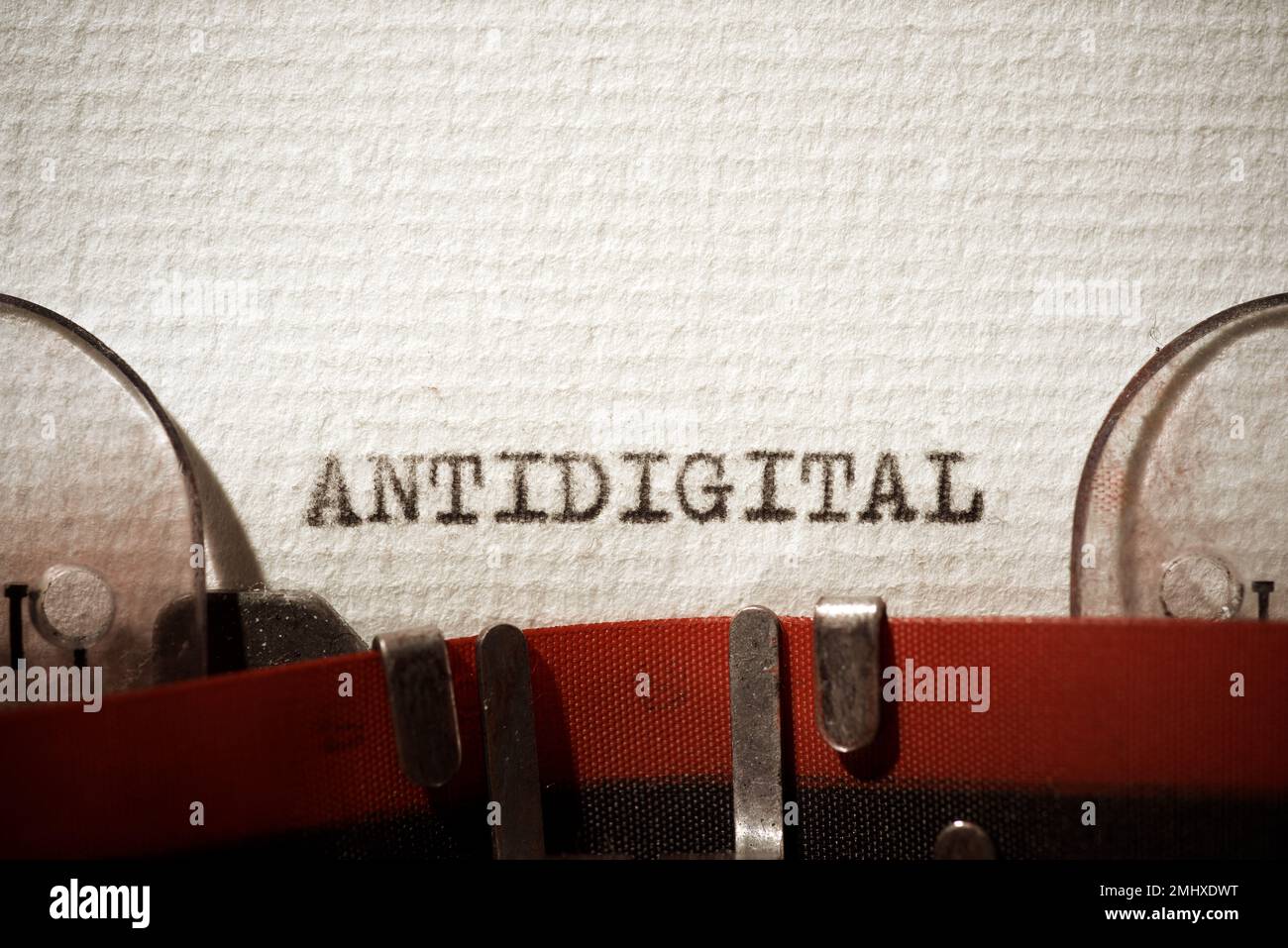 Antidigital word written with a typewriter Stock Photo - Alamy