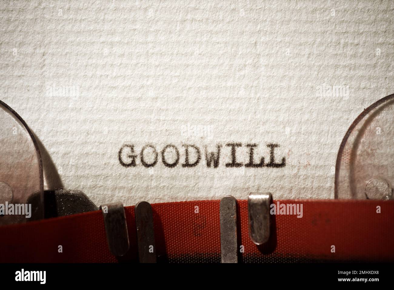 Goodwill word written with a typewriter Stock Photo - Alamy