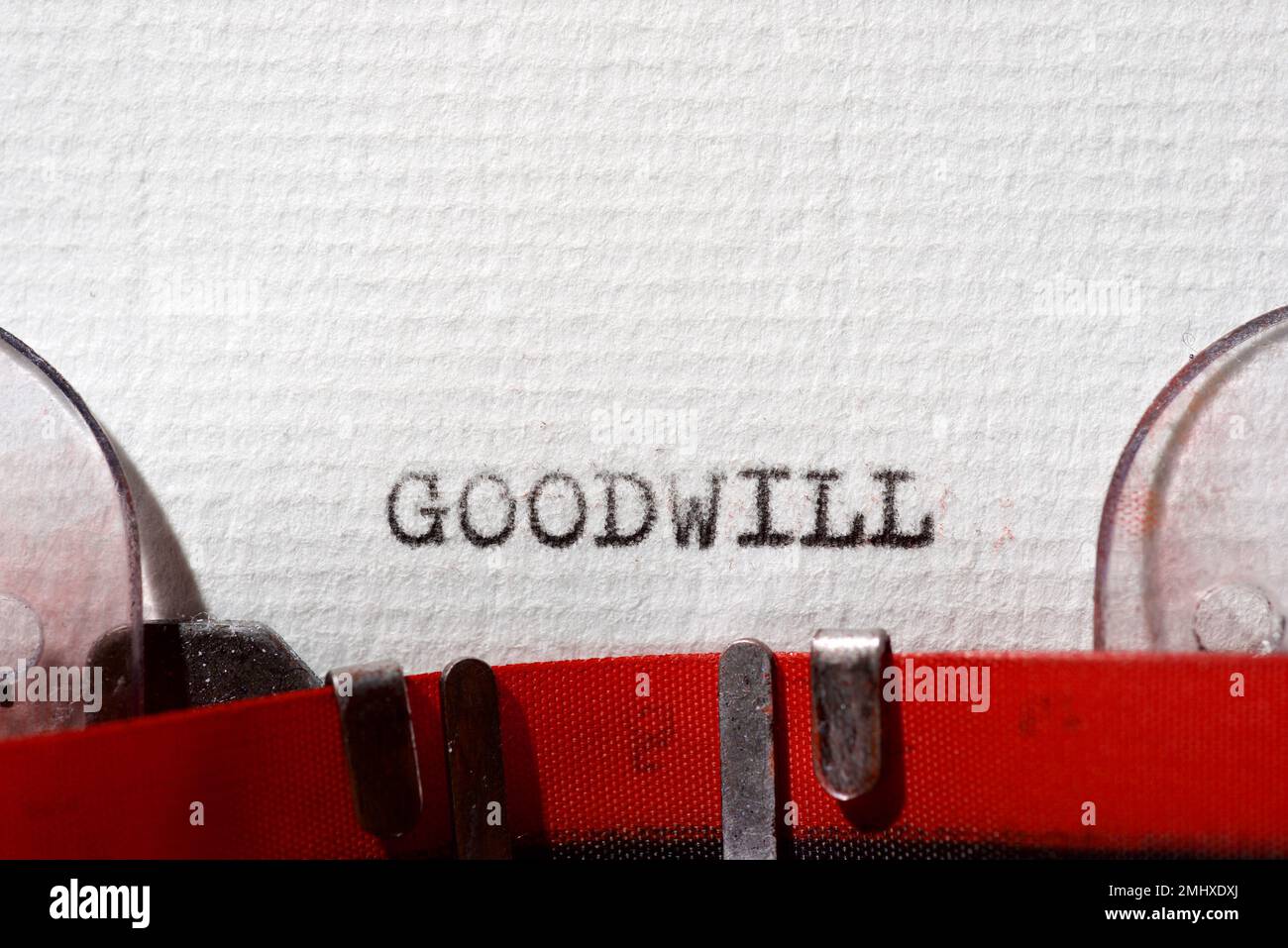 Goodwill word written with a typewriter Stock Photo - Alamy