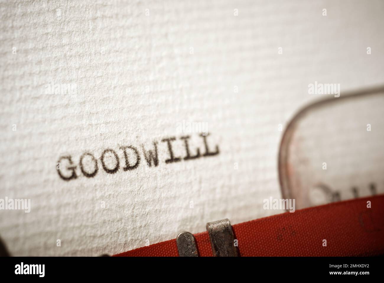 Goodwill word written with a typewriter Stock Photo - Alamy