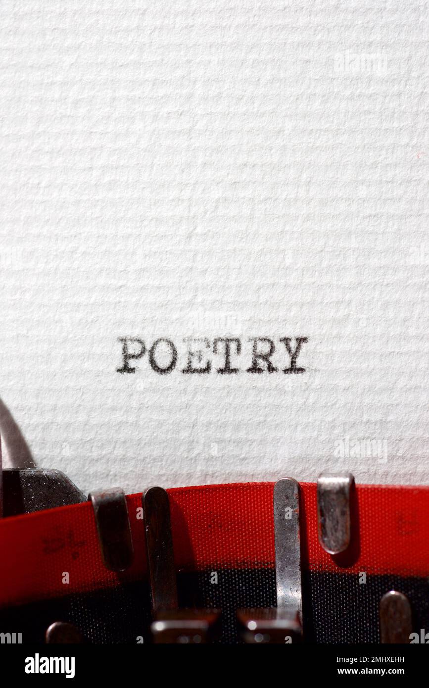 Poetry word written with a typewriter Stock Photo - Alamy