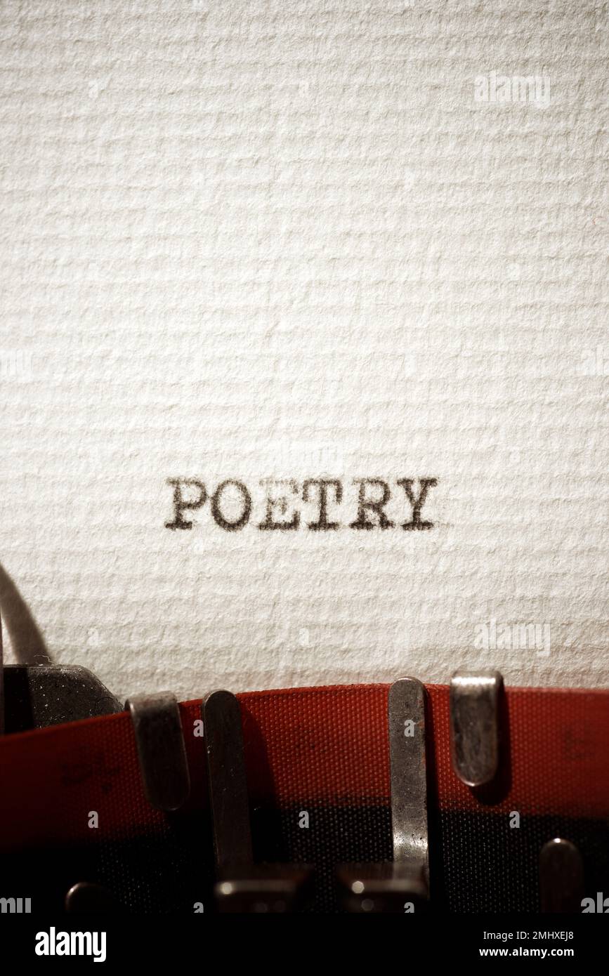 Poetry word written with a typewriter Stock Photo - Alamy