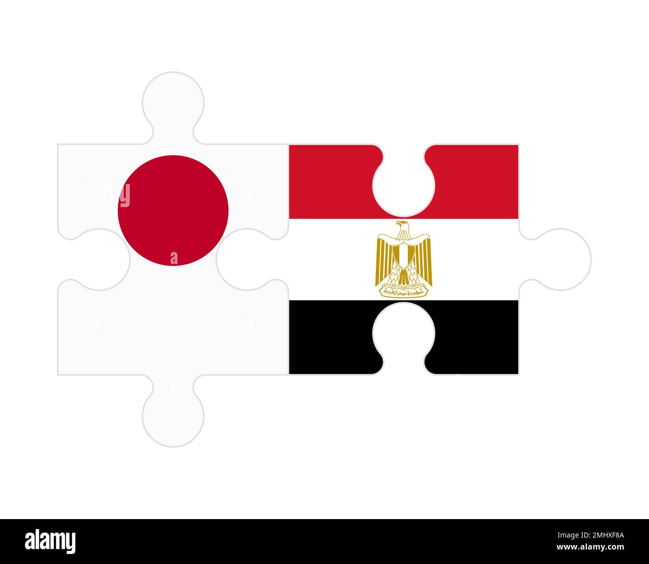 Connected puzzle of flags of Japan and Egypt, vector Stock Vector Image ...