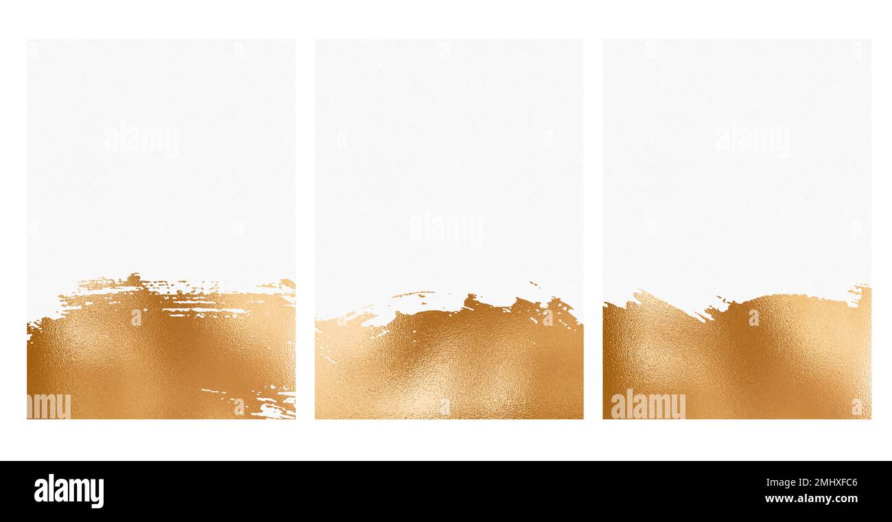 Blank A4 paper sheet with distressed gold foil design element at the ...