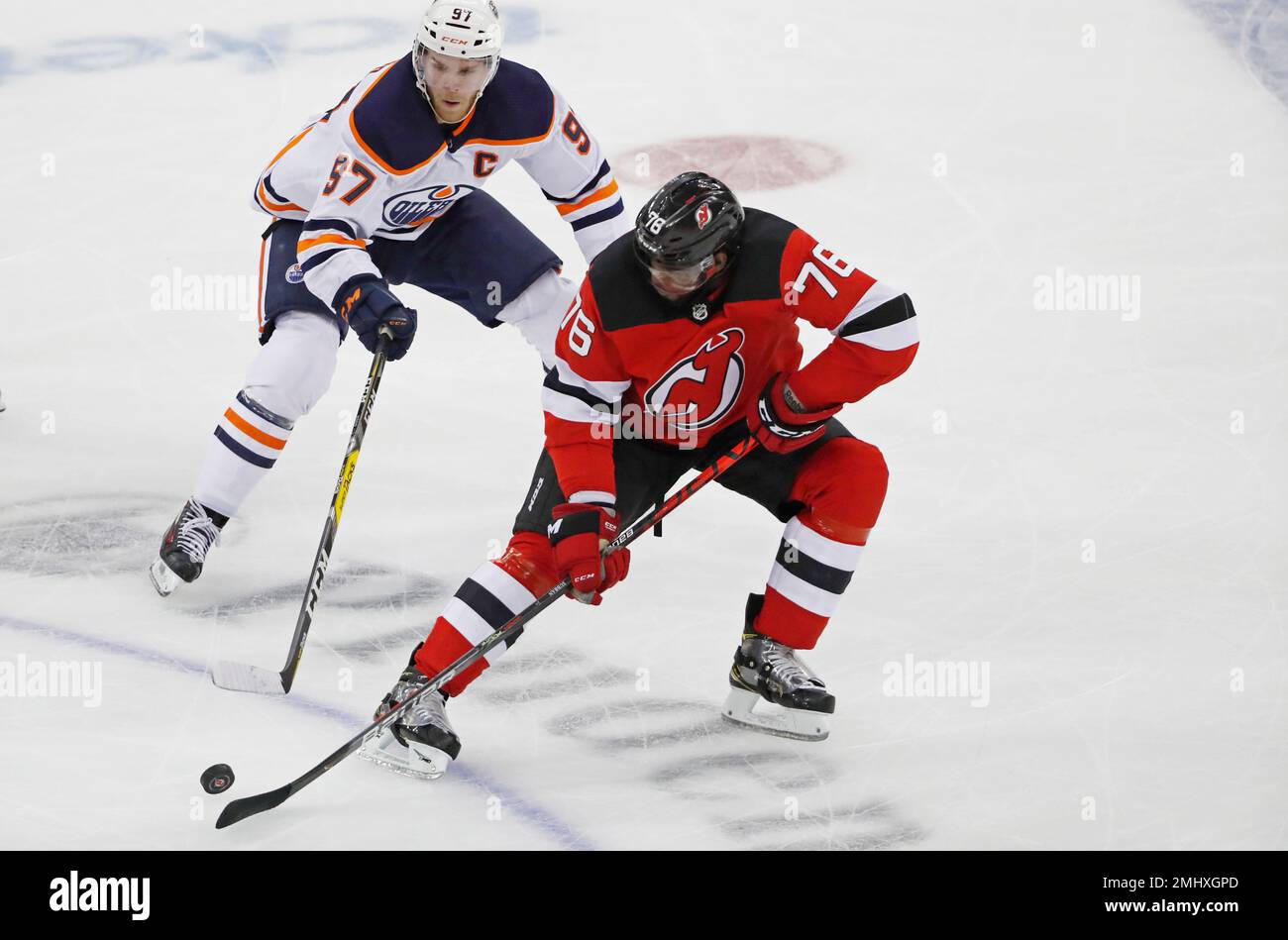 New Jersey Devils defenseman P.K. Subban (76) corrals the puck in front ...