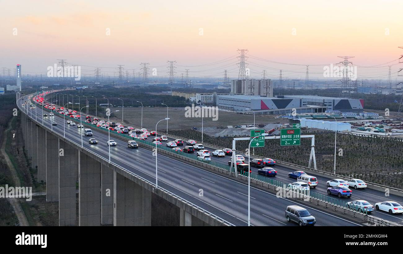 SUZHOU, CHINA - JANUARY 27, 2023 - Aerial photo taken on Jan. 27, 2023 ...