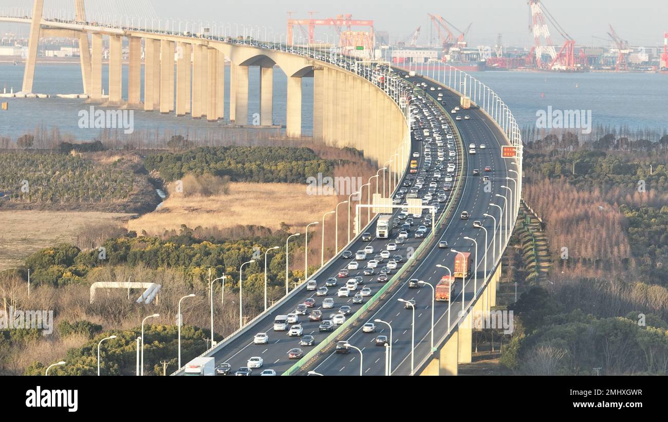 SUZHOU, CHINA - JANUARY 27, 2023 - Aerial photo taken on Jan. 27, 2023 ...