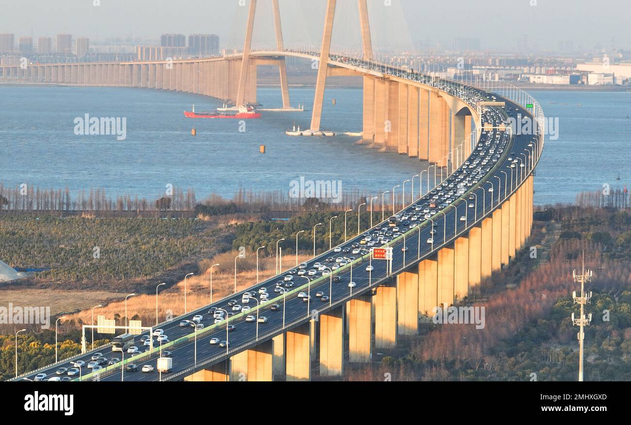 SUZHOU, CHINA - JANUARY 27, 2023 - Aerial photo taken on Jan. 27, 2023 ...