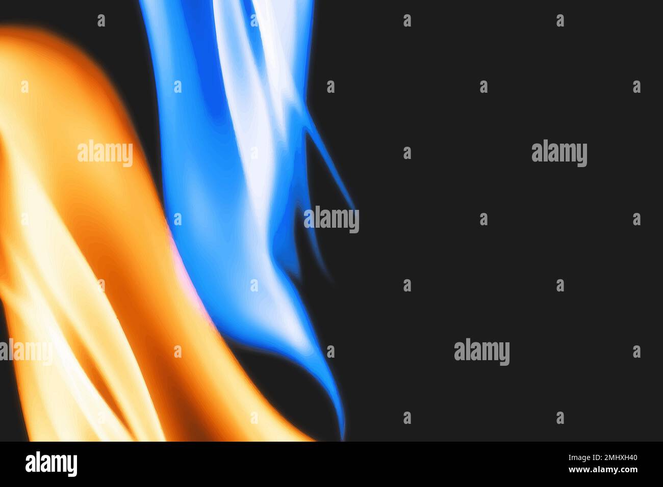 Burning flame background, fire border realistic vector black image ...