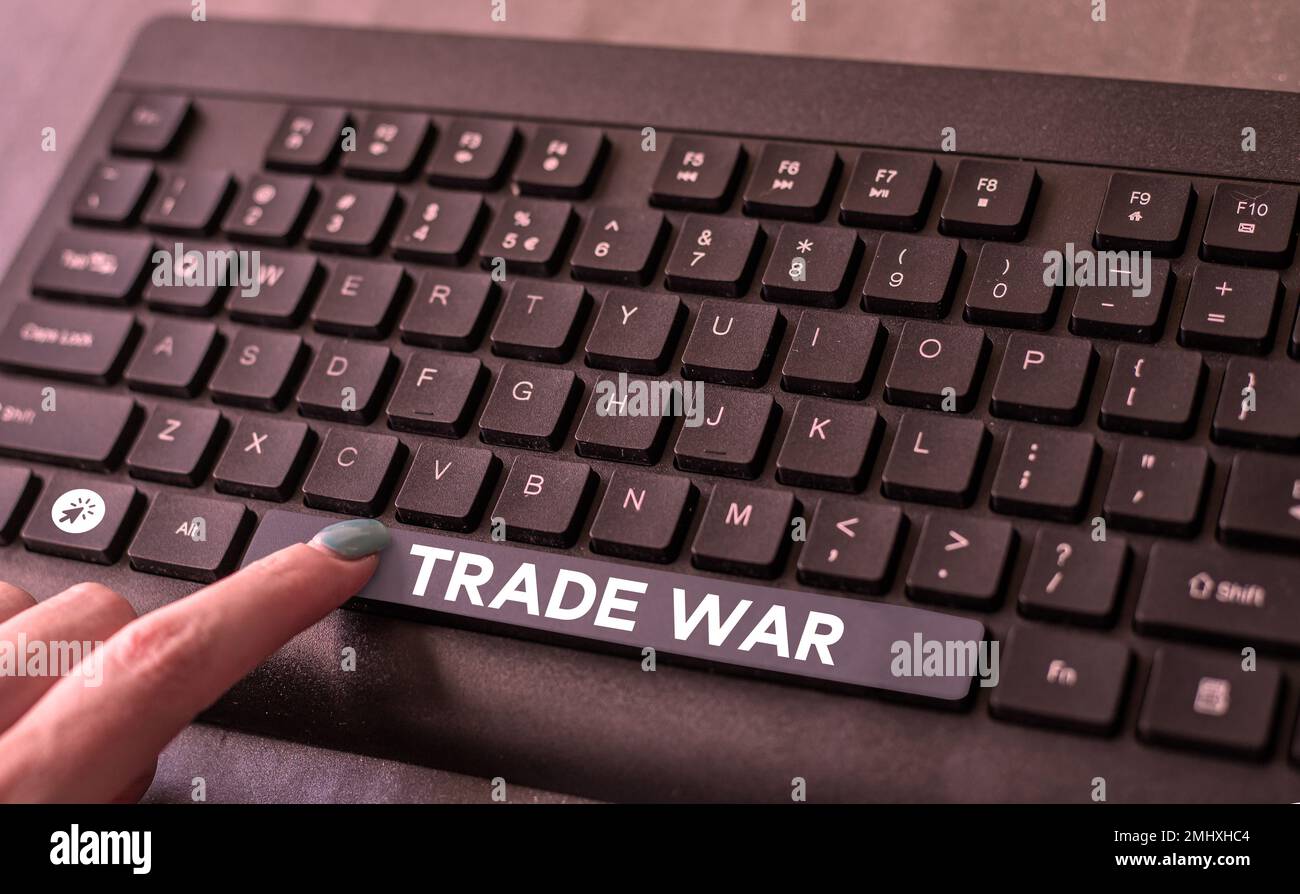 Conceptual display Trade War. Business approach a situation in which ...