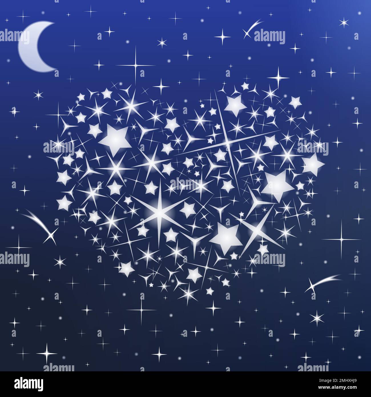 Heart made of stars in the night sky, vector eps10 illustration Stock ...