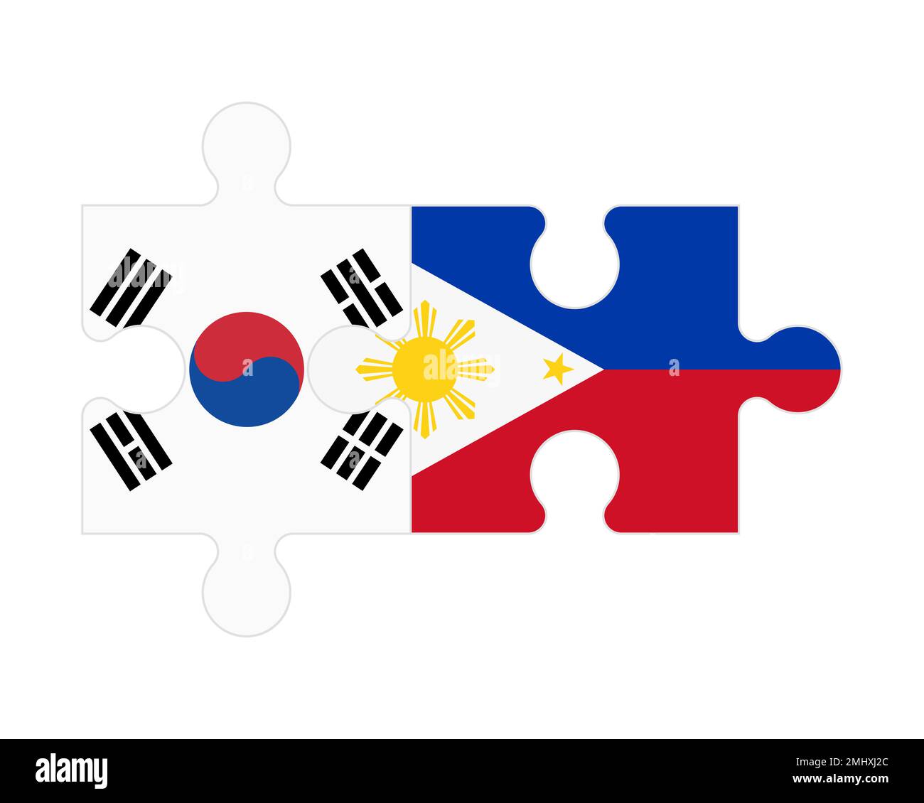 Connected puzzle of flags of South Korea and Philippines, vector Stock ...