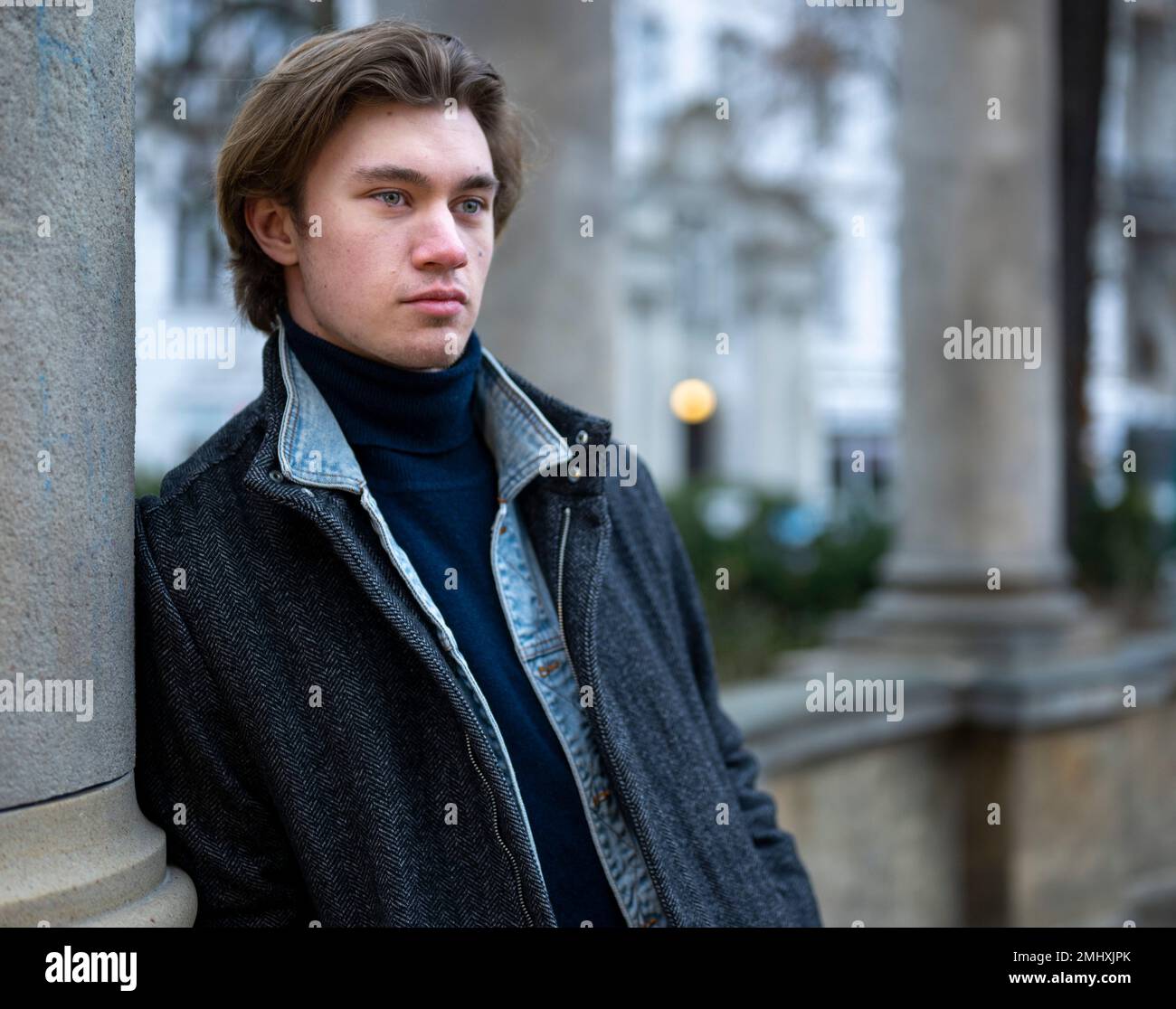 Berlin, Germany. 27th Jan, 2023. Actor Alessandro Schuster, photographed during a photo session ...