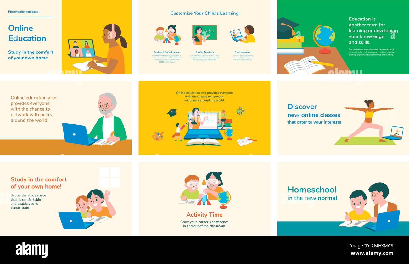 Education editable slide templates vector set Stock Vector Image & Art ...