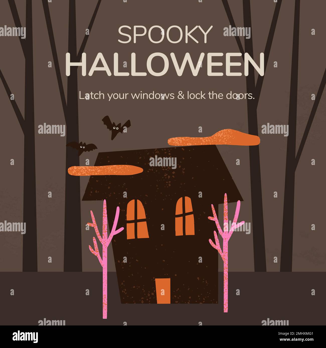 Social media post template vector, Halloween spooky haunted house ...