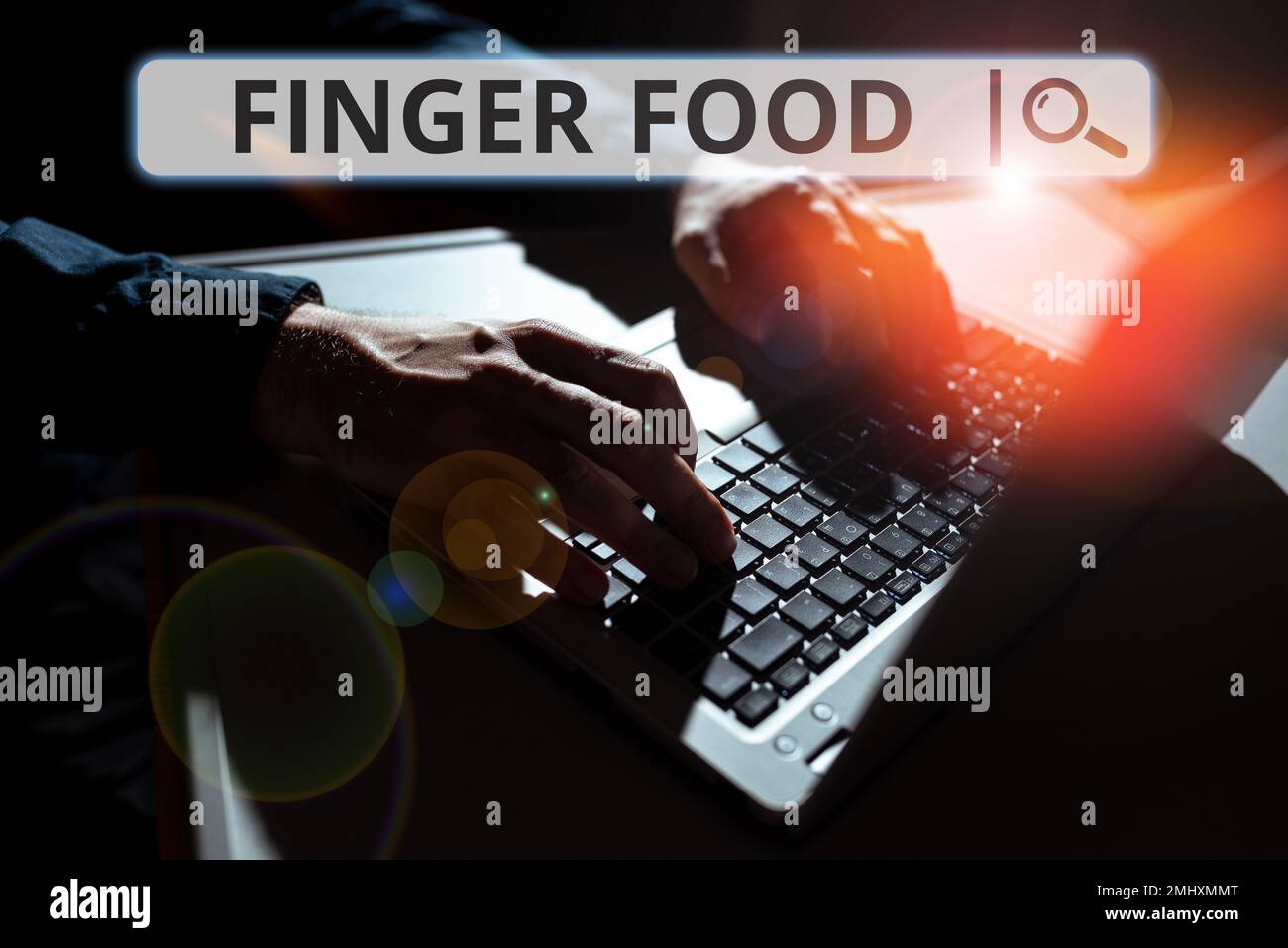 Hand writing sign Finger Food. Business showcase products and ...
