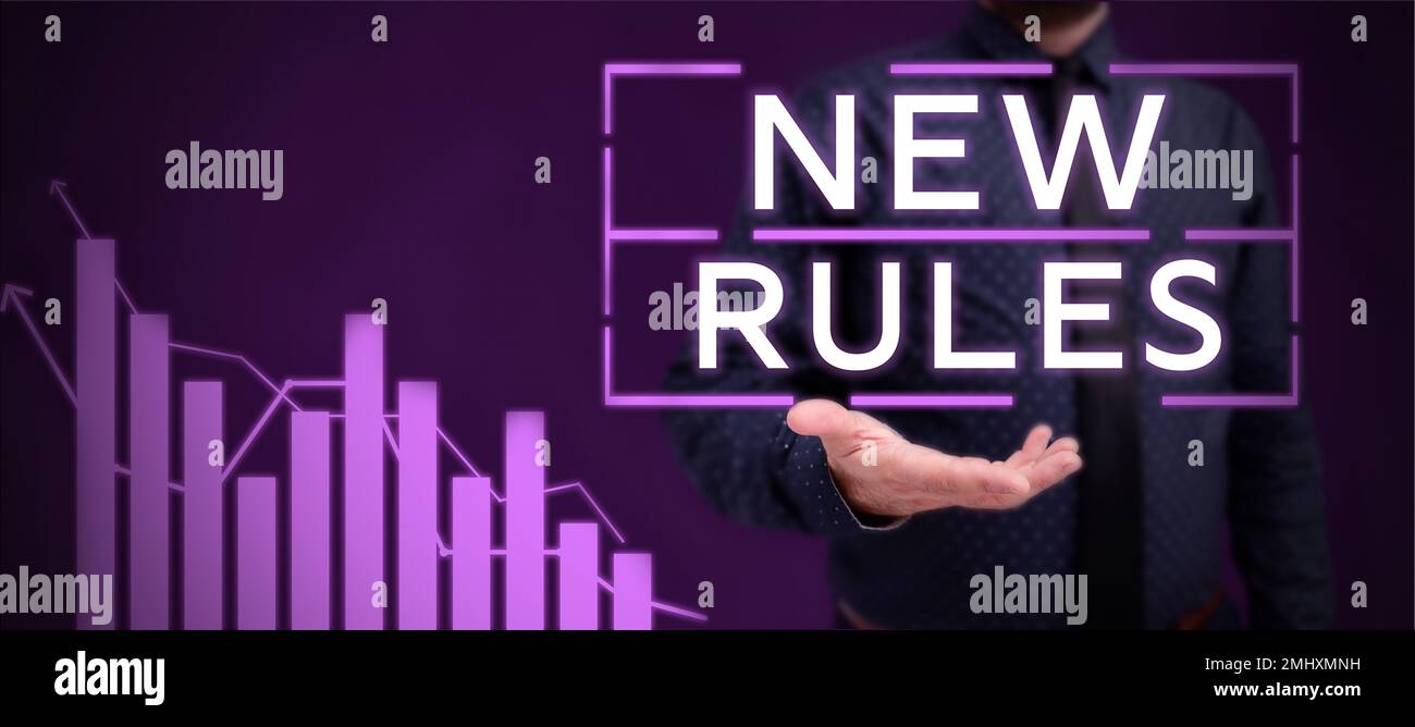 Text caption presenting New Rules. Business overview A state of ...