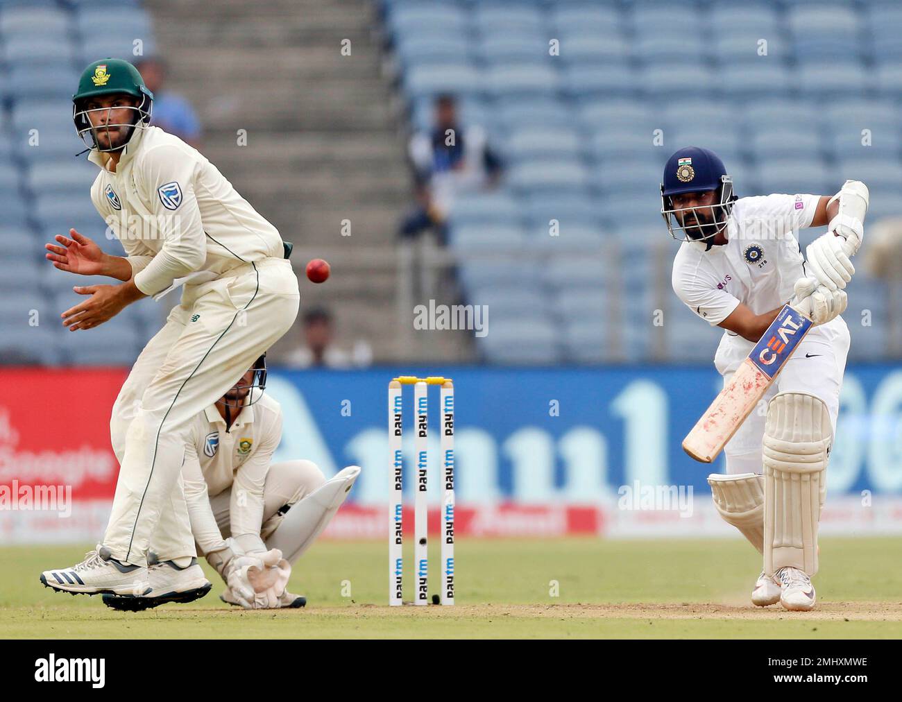 India's Ajinkya Rahane bats during second cricket test match between ...