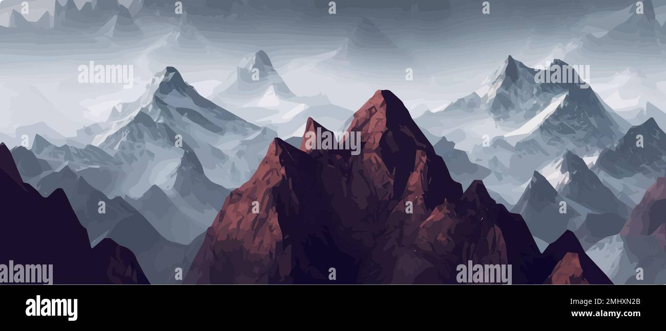 Icy mountain view Stock Vector Images - Alamy