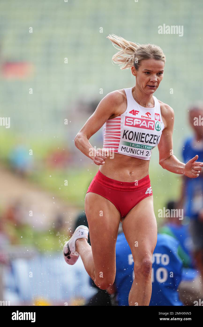 Alicja KONIECZEK participating in the 3000m steeplechase of the European Athletics Championships ...