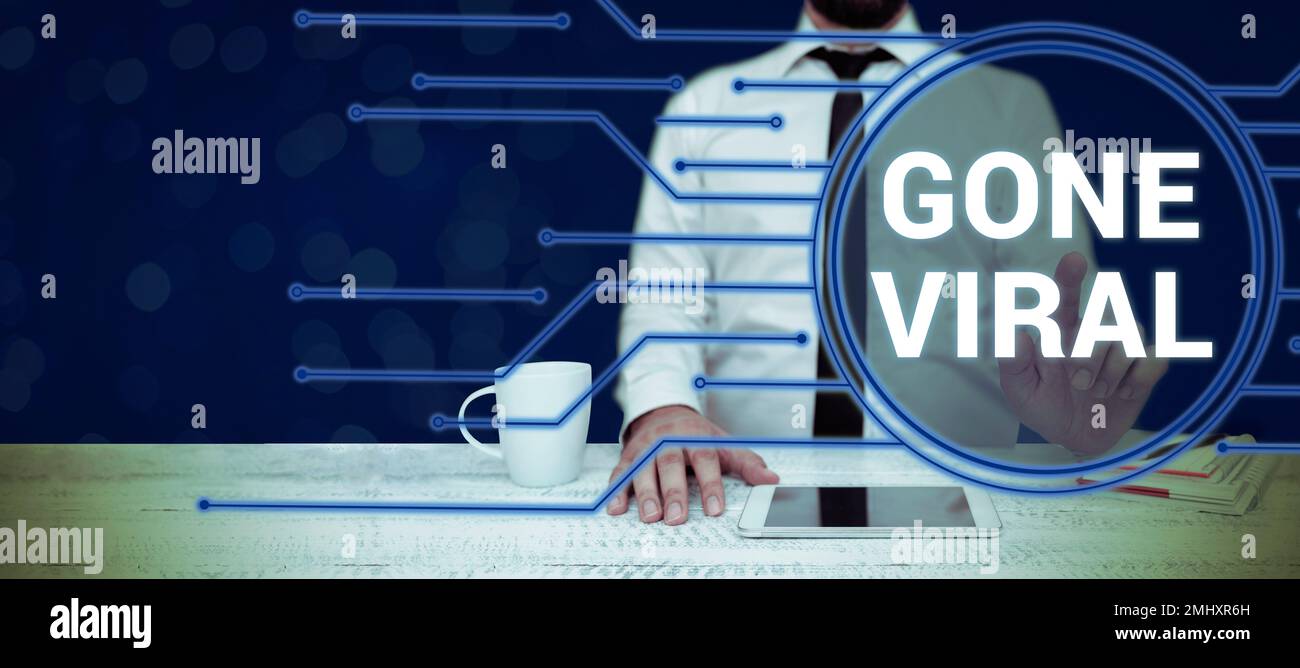 Writing displaying text Gone Viral. Word Written on link that spreads ...