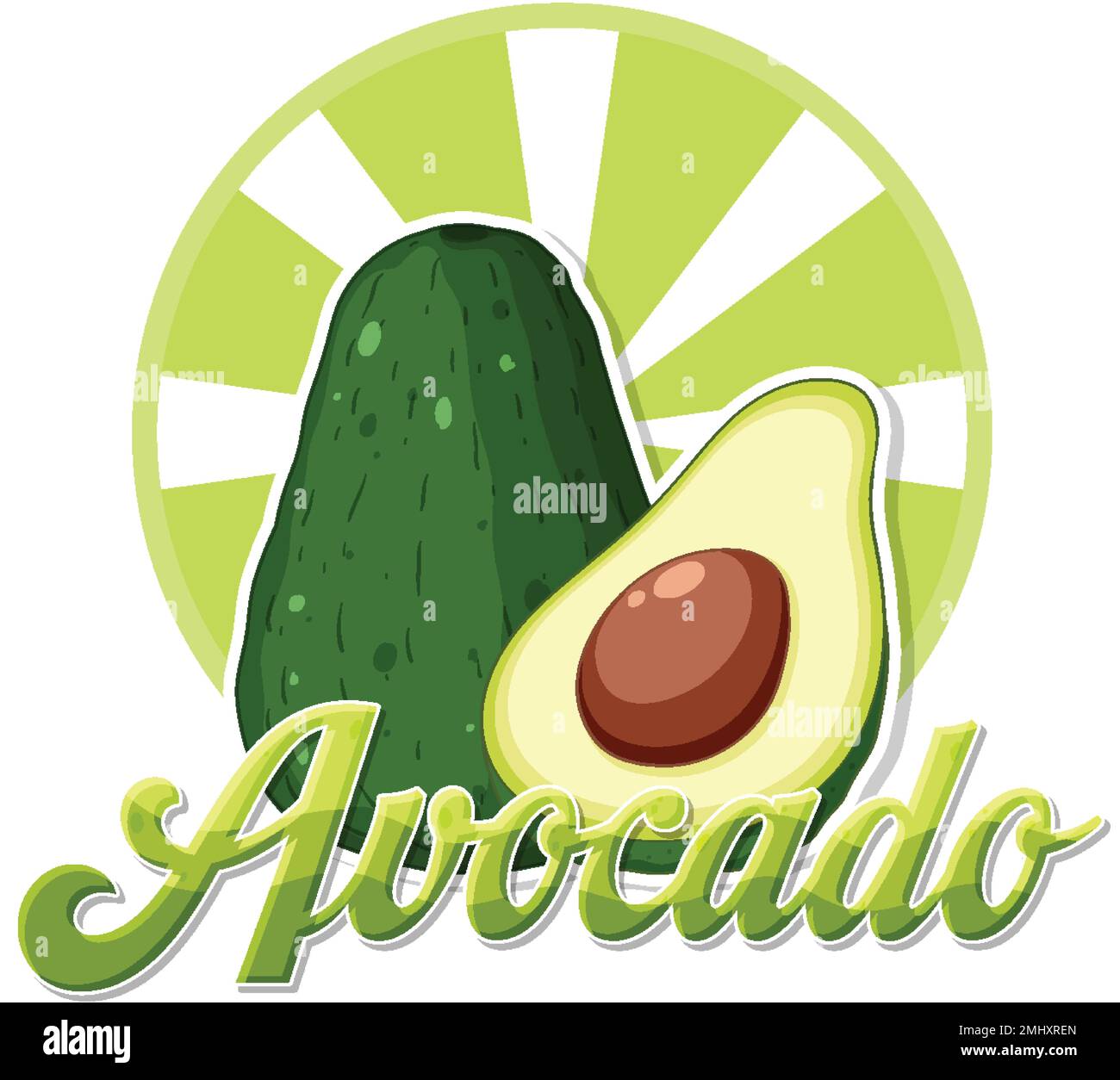 Avocado fruit cartoon isolated illustration Stock Vector Image & Art ...