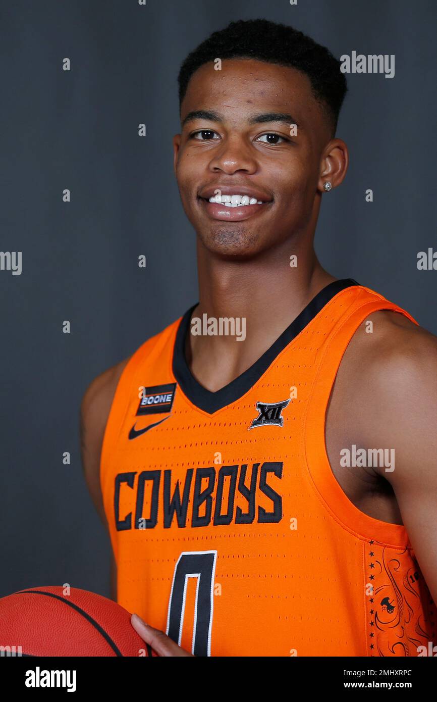Oklahoma State guard Avery Anderson III poses for a photo during media day Tuesday, Sept. 24 ...