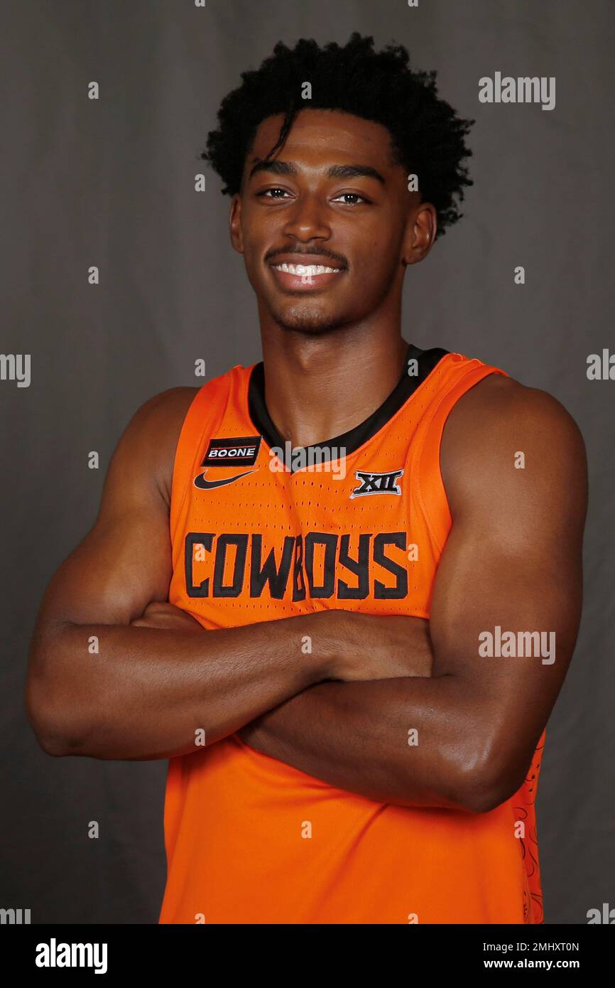 Oklahoma State guard Dee Mitchell poses for a photo during media day ...