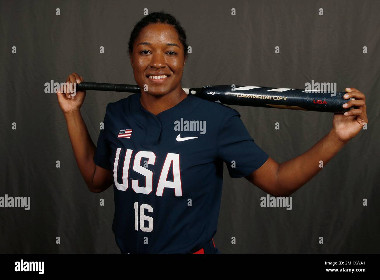 Outfielder Michelle Moultrie poses for a photo during media day at the ...